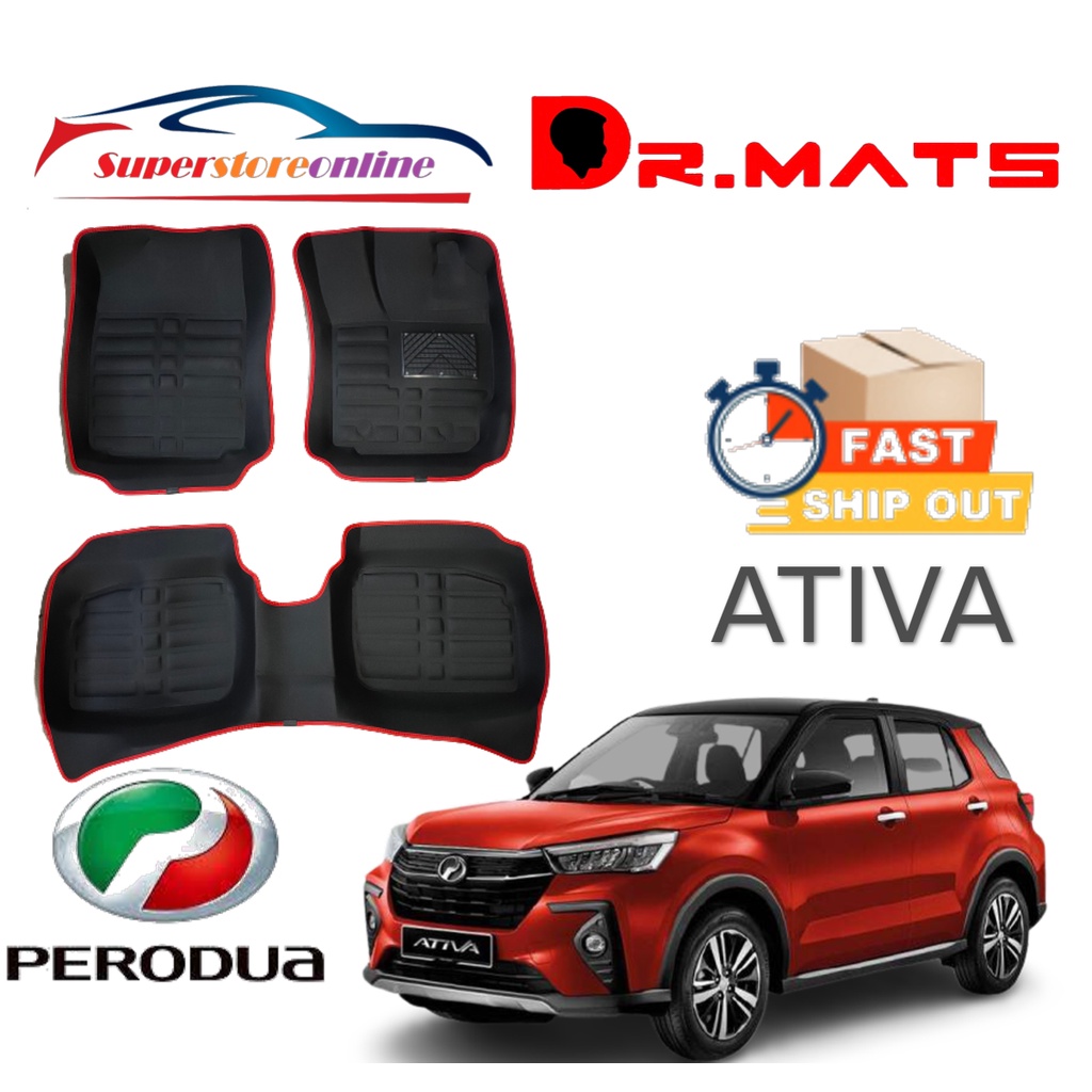 (FULL SET) Classic Plus 1 / 2 Layer Carpet PERODUA ATIVA Custom Made 5D ...