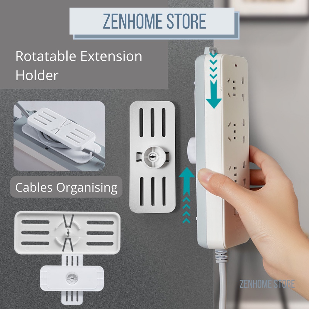 ZENHOME Rotatable Power Extension Holder Socket Holder Wall Mounted ...