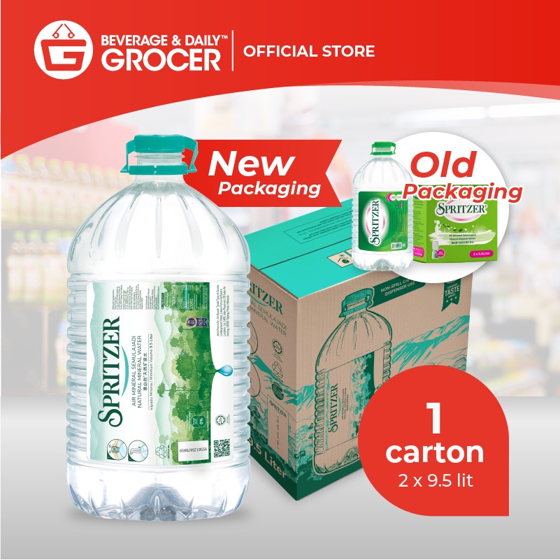Spritzer Natural Mineral Water 2 x 9.5L (2 Bottles) 1 Carton | Shopee Malaysia