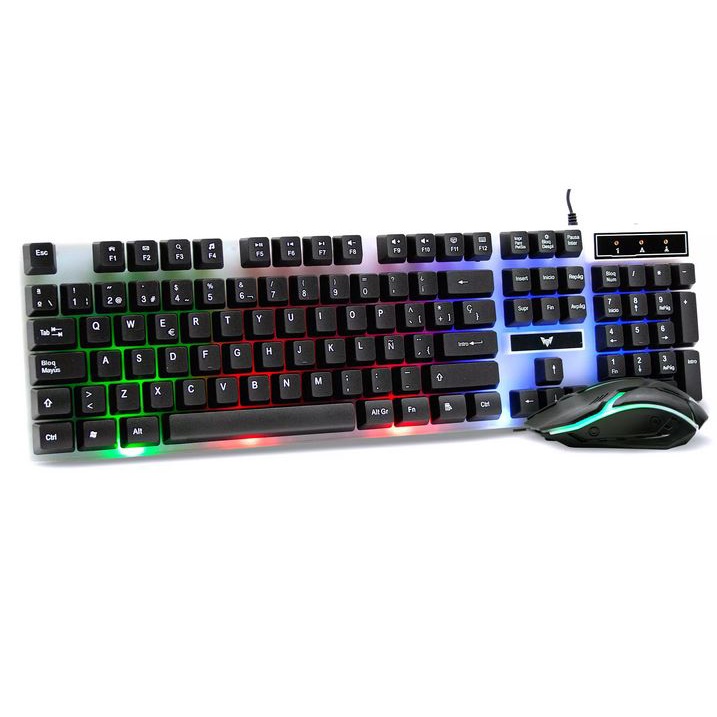 Crown Micro Spanish Rgb Keyboard And Mouse Set Combo Cmckg-200 | Shopee ...