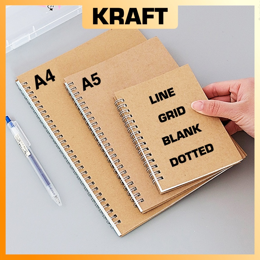 100pages 200pages Craft Notebook A4 A5 Spiral Wire O Planner Journal ...