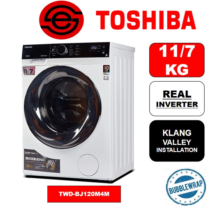 (KL & SELANGOR DELIVERY)Toshiba Washer Dryer (11KG/7KG) Inverter Front Load Washing Machine TWD ...