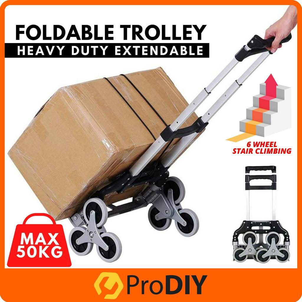 909 New Version Heavy Duty Extendable Portable Foldable Trolley Climb ...