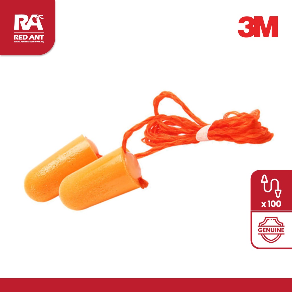 [100 PAIRS] 3M 1110 DISPOSABLE EARPLUGS (CORDED) NRR 29dB | Shopee Malaysia