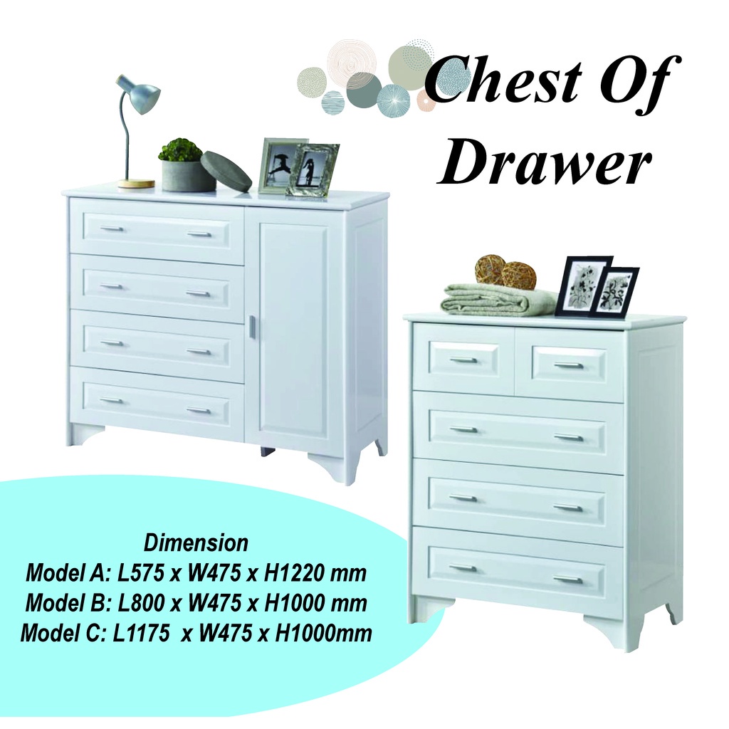 CHEST OF DRAWER / 3 SIZES OF CABINET / MODERN DESIGN / BEDROOM ...