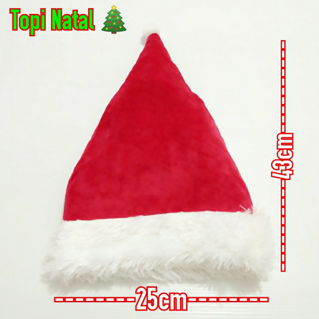 MERAH Plain Red Santa Claus Christmas Hat | Shopee Malaysia