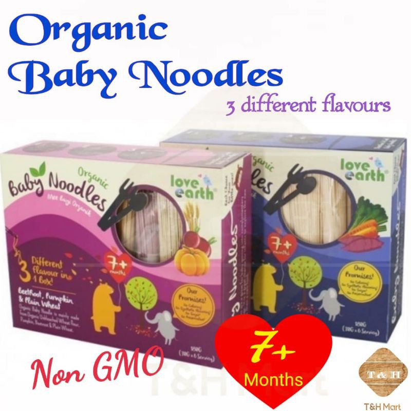 LOVE EARTH Organic Baby Noodles 200g [7m+] Mee Bayi Organik (Halal ...