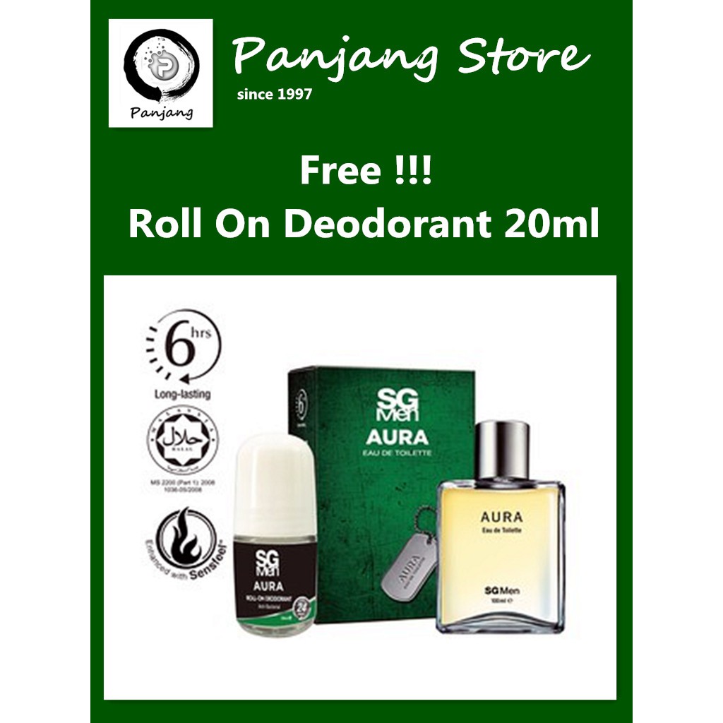 SG MEN PERFUME 100ML AURA (FREE ROLL-ON -DEODORANT 20ml) | Shopee Malaysia