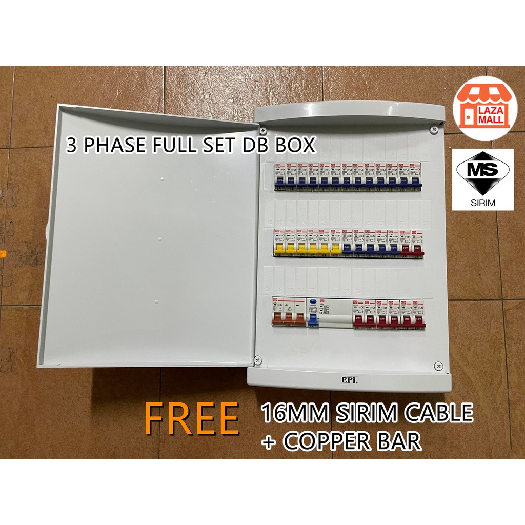 【3 PHASE】 DB BOX FULL SET 45 WAY MAXGUARD / UMS (FREE 16MM SIRIM WAYAR ...