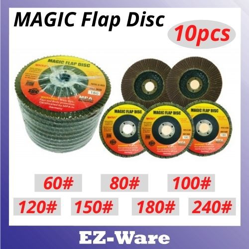 10PCS 4” (100mm x 16mm) ABRASIVE MAGIC FLAP DISC GRIT ANGLE FLAT ...