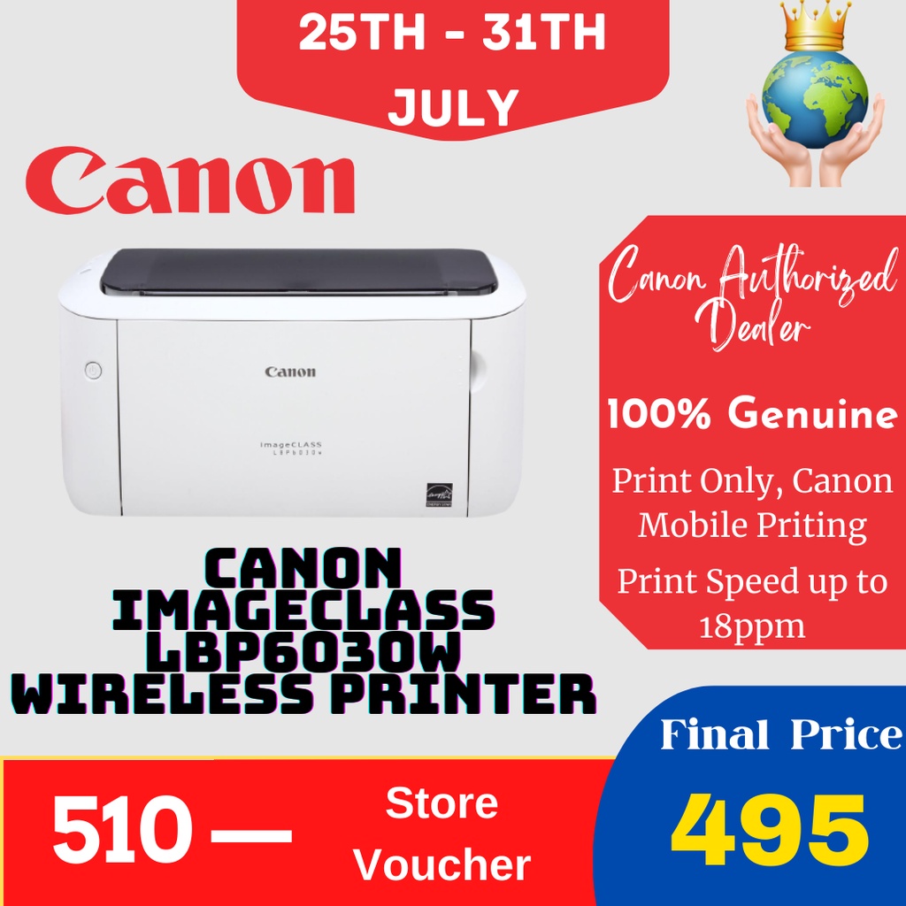 Canon imageCLASS LBP6030w Wireless Monochrome Laser Printer | Shopee Malaysia