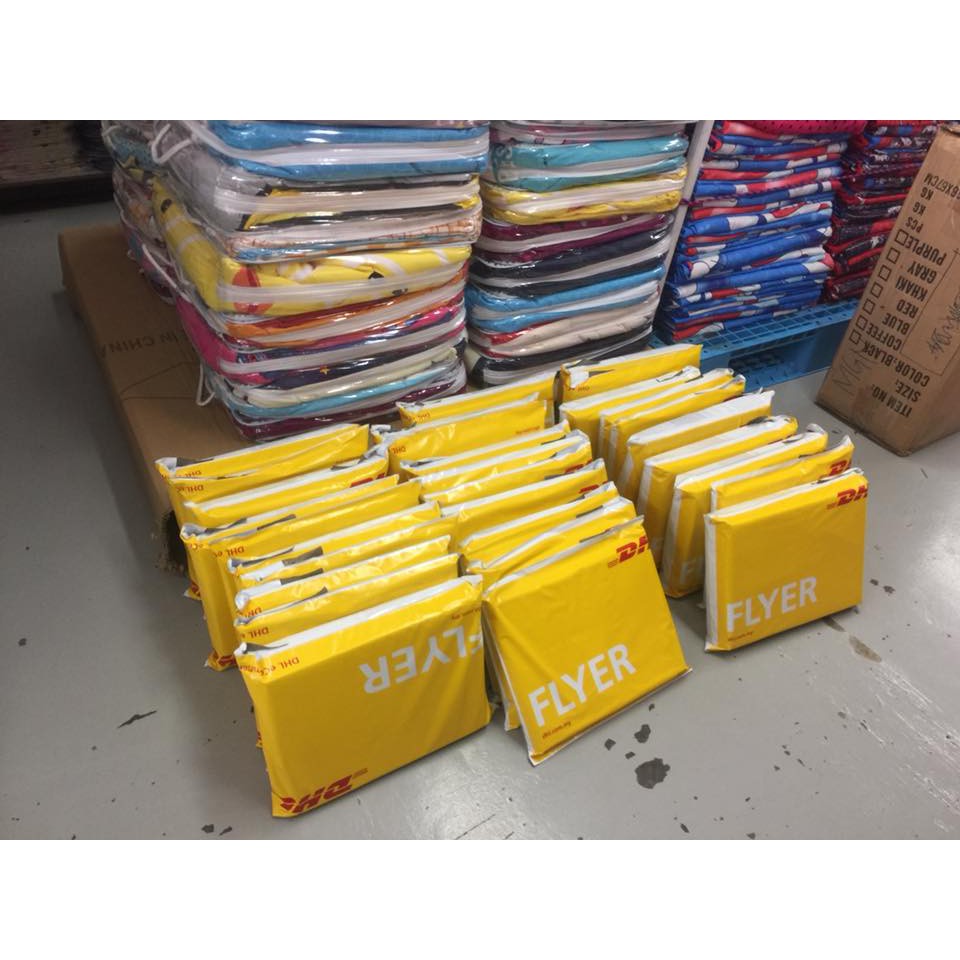 READY STOCK 50Pcs DHL Flyer With Pocket Courier Bag (Size : S / M / L ...