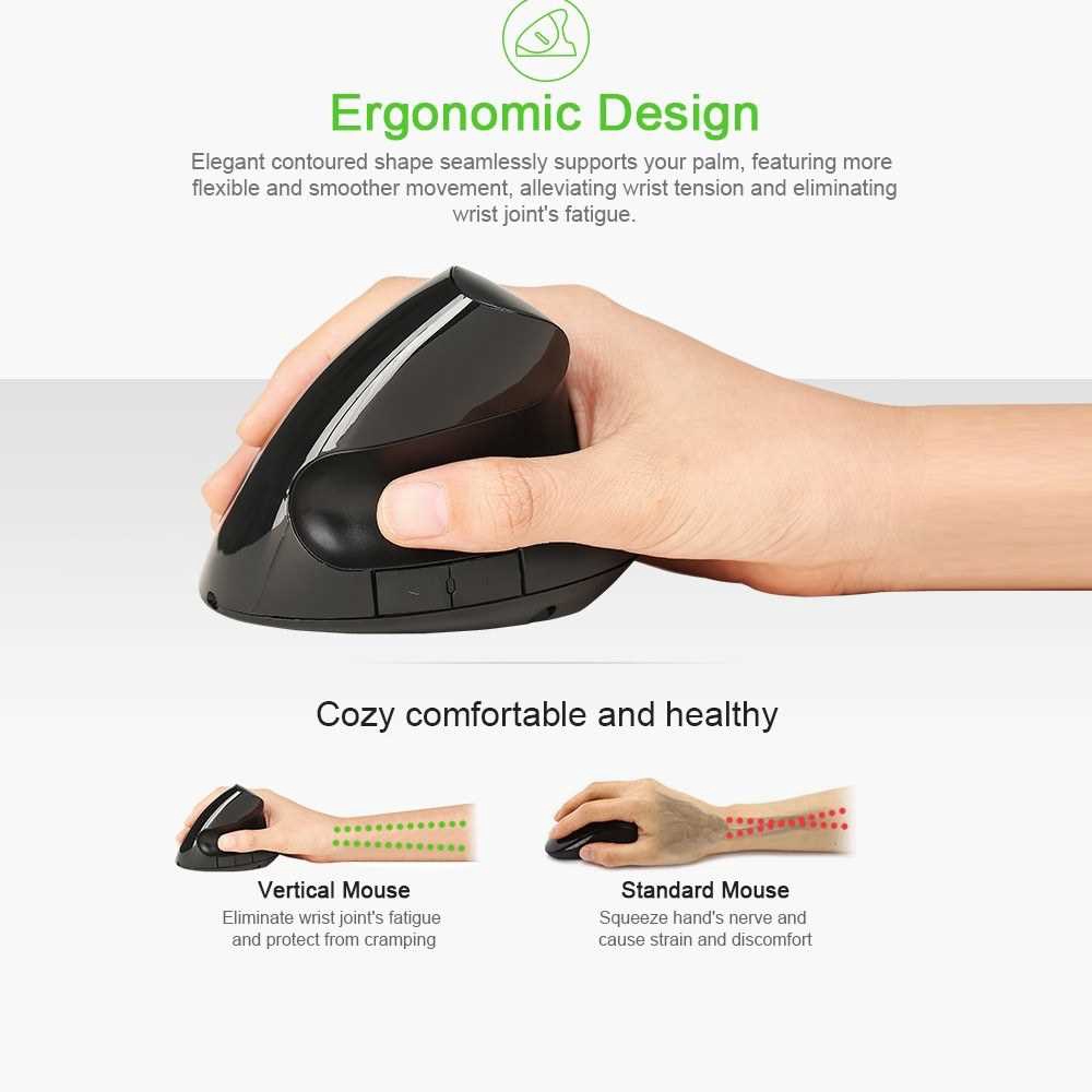 Optical Vertical Mouse Ergonomic Wireless Mouse Rechargeable Mice Built ...
