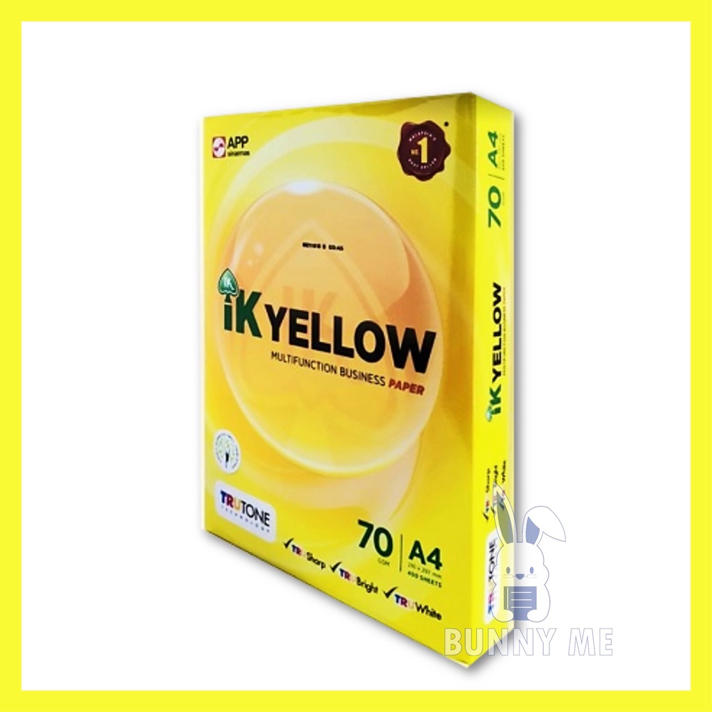 IK YELLOW A4 PAPER 70GSM/80GSM 450 SHEET/ PHOTOCOPY/ COPY PAPER | Shopee Malaysia