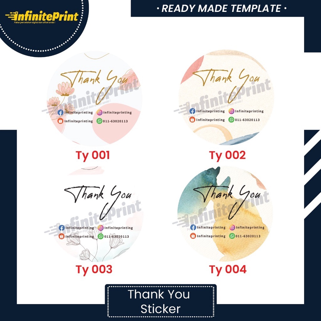 Thank You Sticker Seal Label / Sticker Terima Kasih Gift Box - 3cm ...