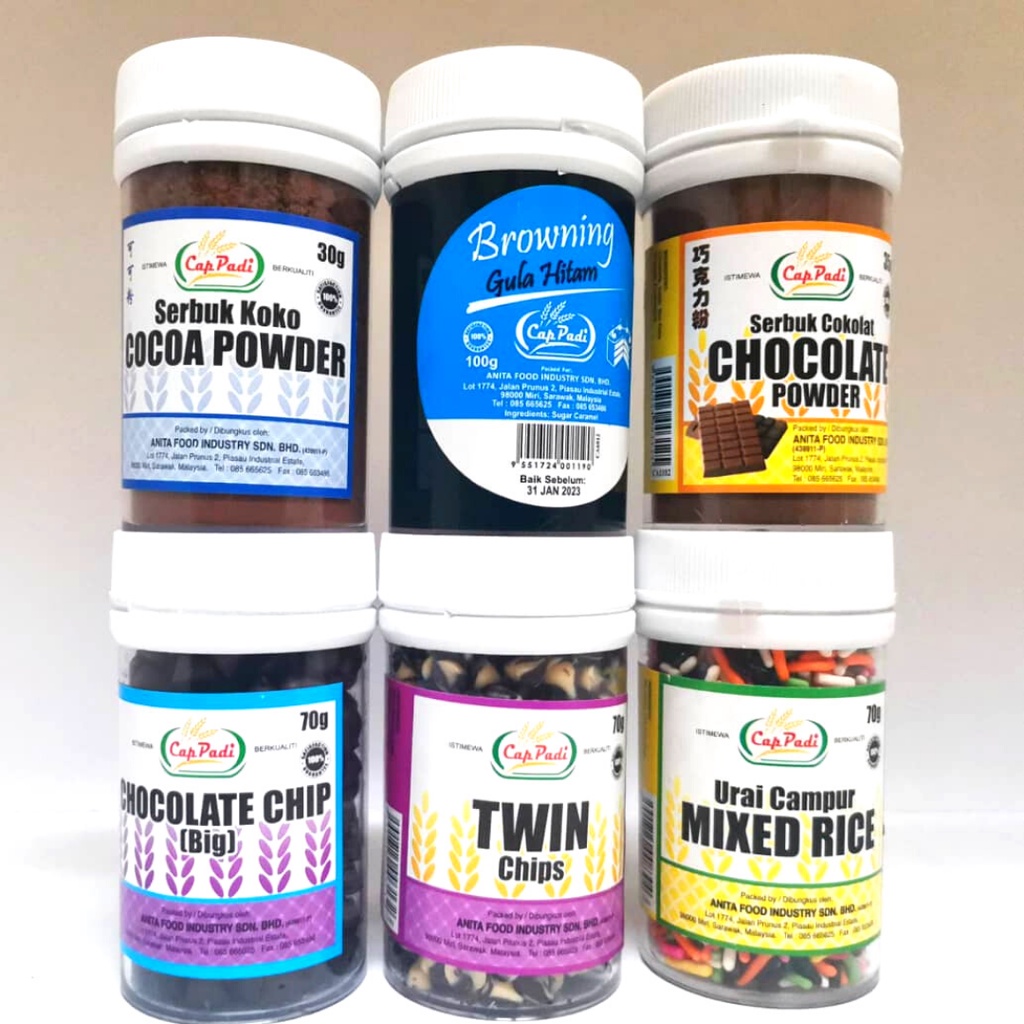 CAP PADI Baking Edible Deco & Powder -Choco Chips/Twin Chips/Chocolate ...