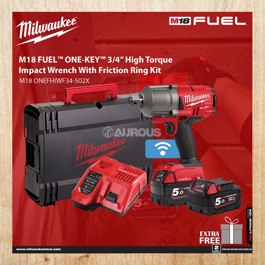 MILWAUKEE FUEL 3/4'' ONE KEY HIGH TORQUE IMPACT WRENCH WITH FRICTION ...
