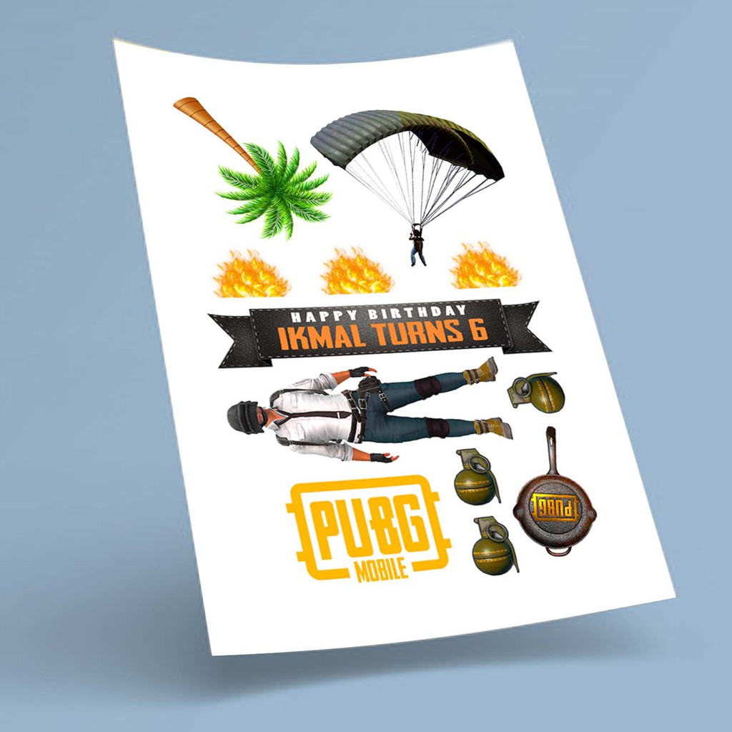 PUBG CUSTOM NAME & AGE [JPEG FORMAT/FILE] [CAKE TOPPER] [PRINT SENDIRI ...