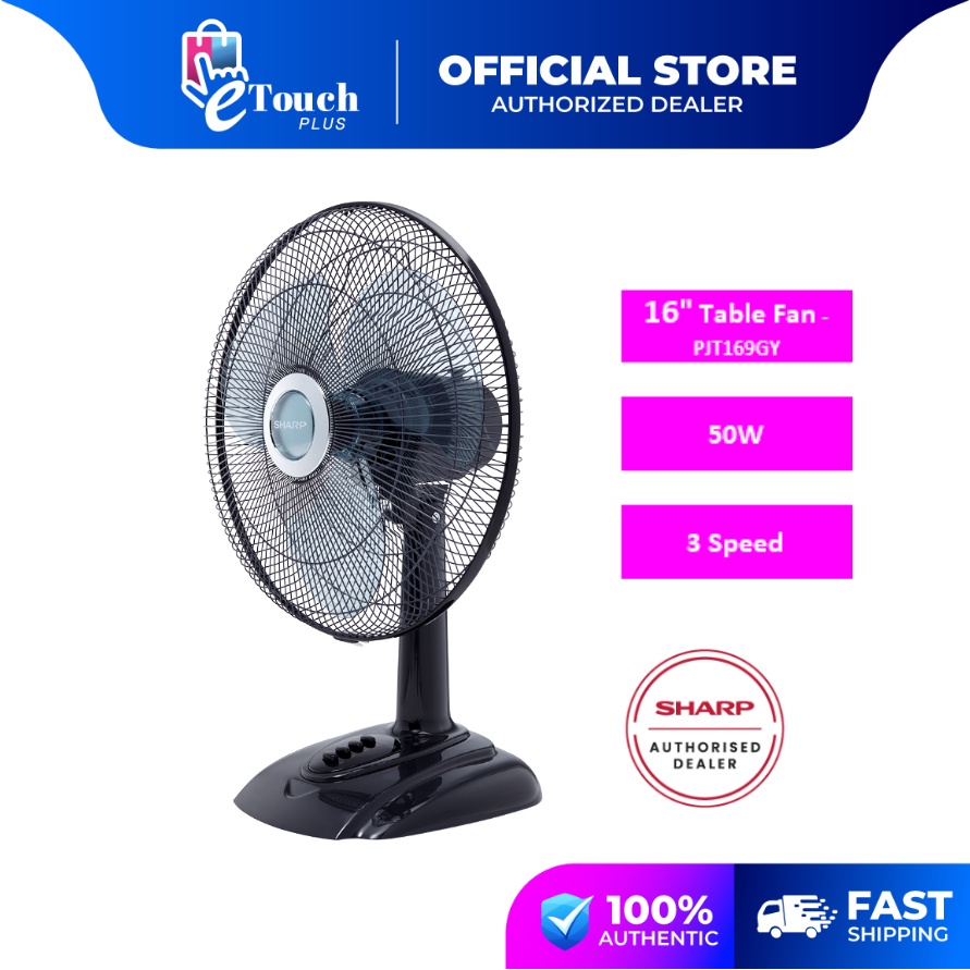 Sharp (16'') Table Fan - Dark Grey PJT169 / PJT169GY Kipas Meja ...