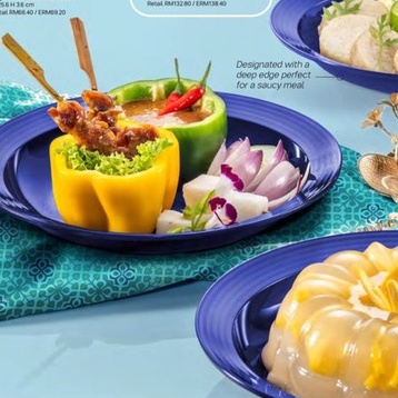 Tupperware Royale Blue Deep Plate Set (4) (Biru Pinggan) | Shopee Malaysia