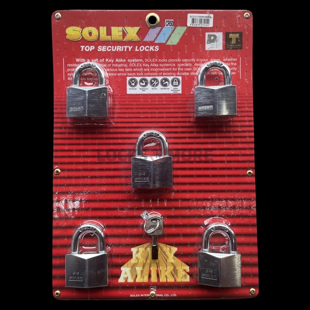 100% ORIGINAL Solex Padlock G5 Anti-Cut Padlock Key Alike System Solex ...