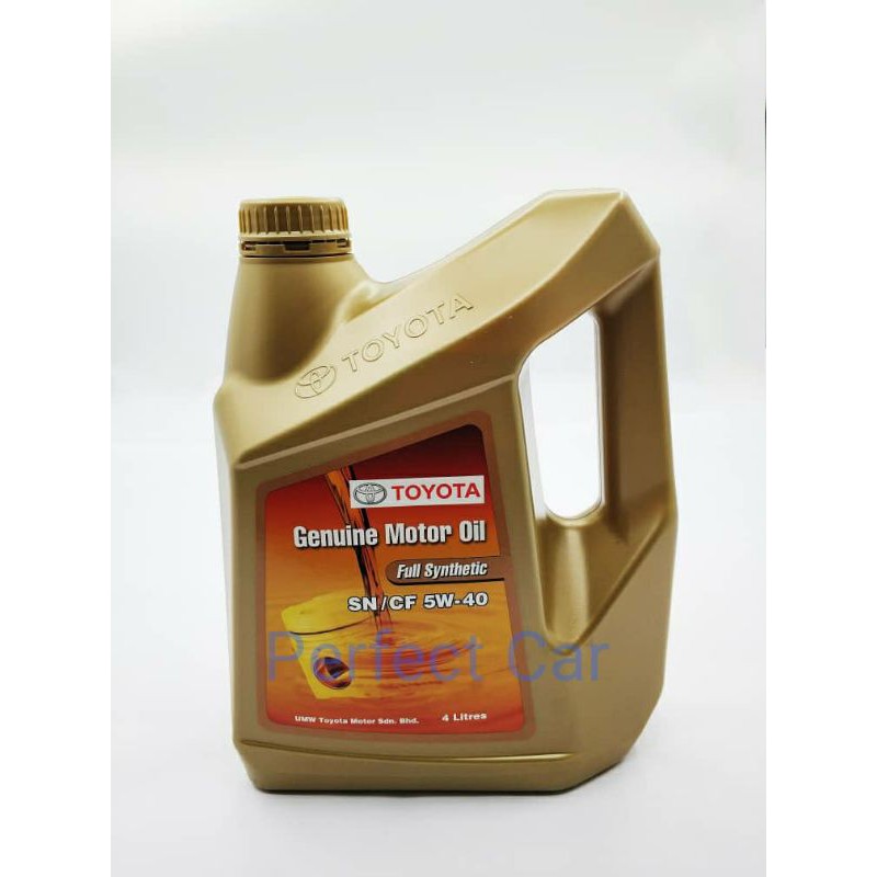 ORIGINAL TOYOTA FULLY SYNTHETIC 5W40 SN/CF ENGINE OIL 4L (1BTL) FSMCF5W404L | Shopee Malaysia