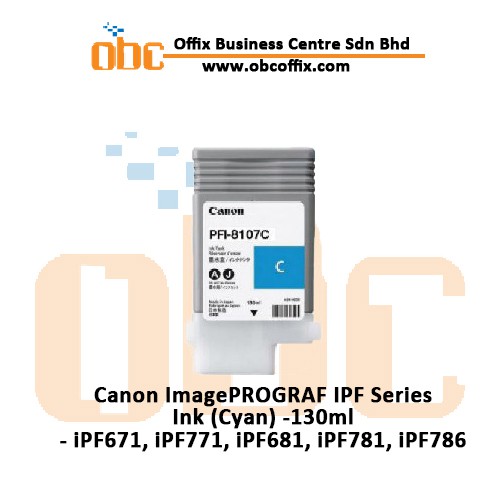 PFI-8107 Canon Ink Cartridges(130ml) | imagePROGRAF IPF Series - iPF671, iPF771, iPF681, iPF781 ...