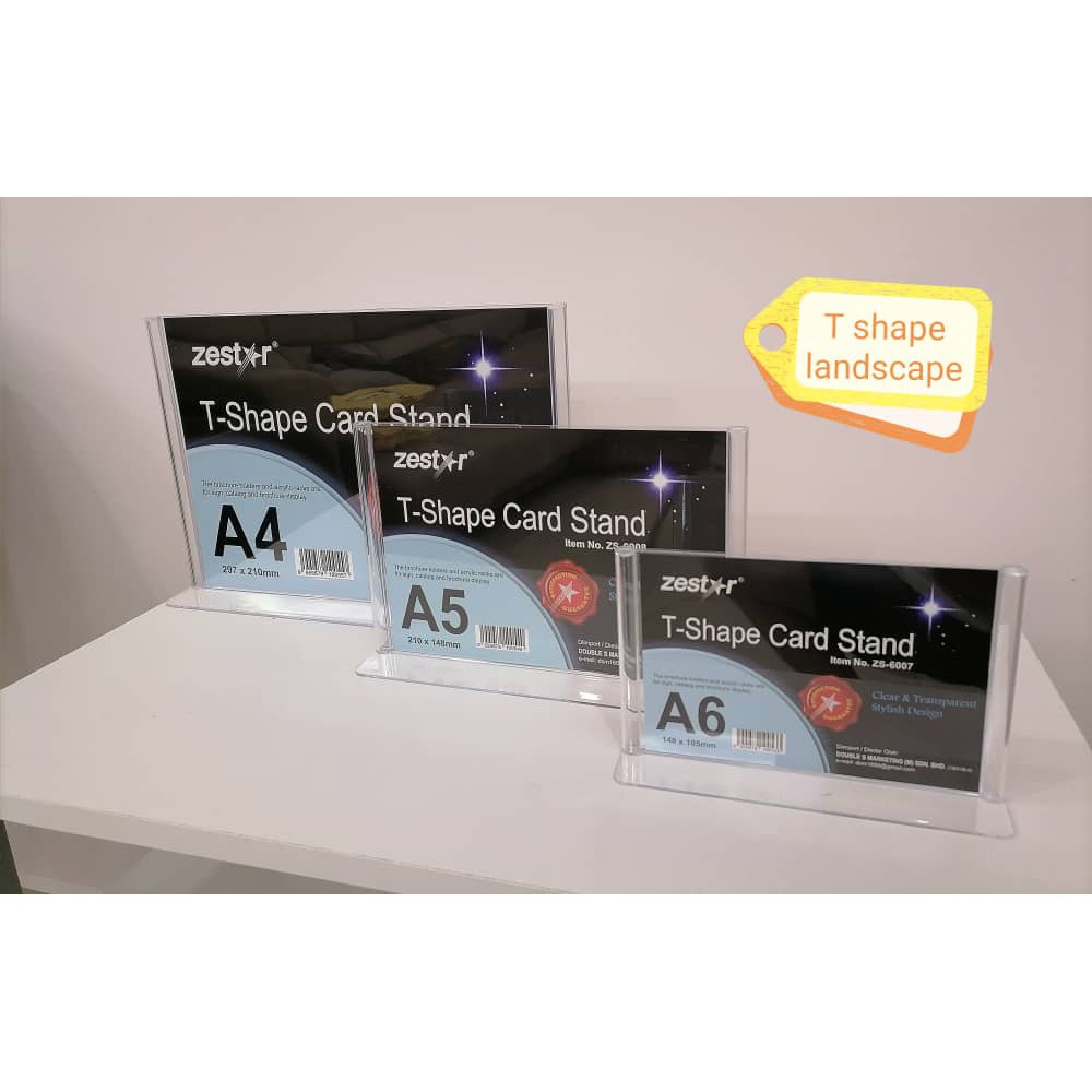 (I-Store) A4, A5 & A6 Landscape, Zestar T Shape Display Card Stand ...