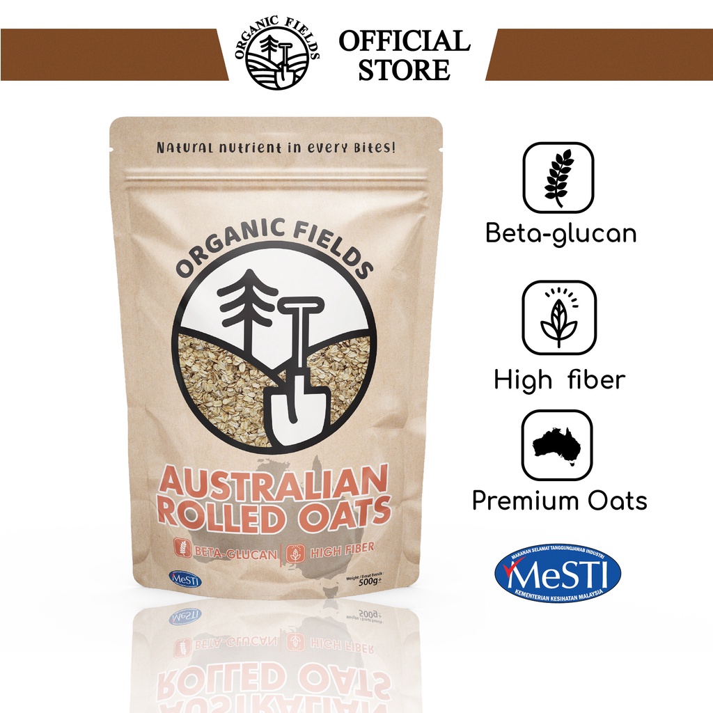 ORGANIC FIELDS Australian Rolled Oats (500g) | Shopee Malaysia