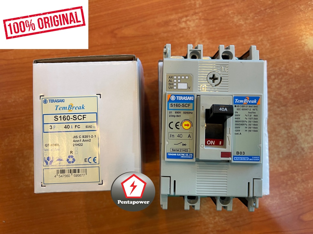 TERASAKI MCCB S160SCF 40A 25KA 3POLE S160-SCF | Shopee Malaysia