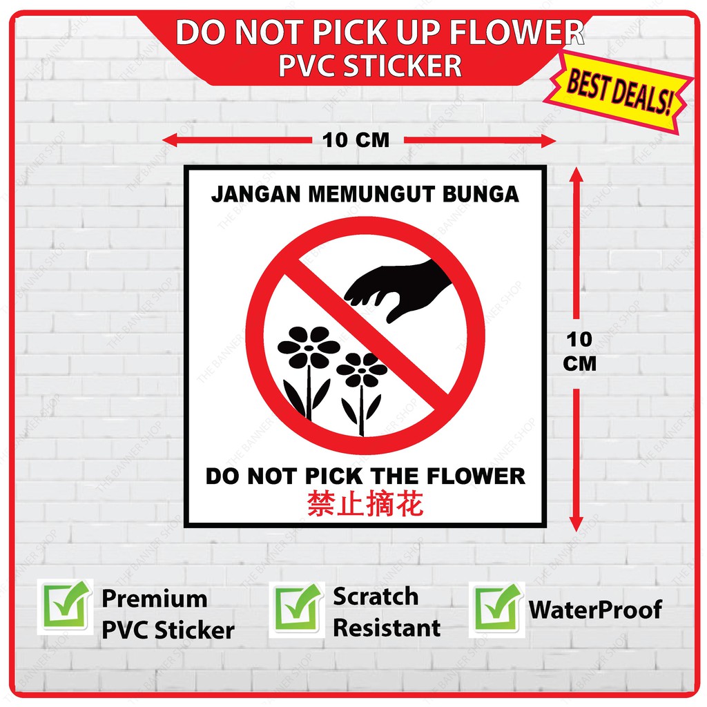 10x10cm PVC Signs Sticker Vinyl Adhensive Sticker ( Waterproof ...