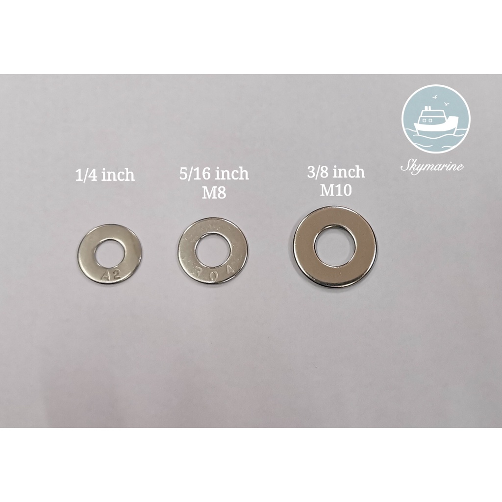 304 Stainless Steel Washers Plain Washer / Flat Washer 1/4, 5/16, 3/8 ...