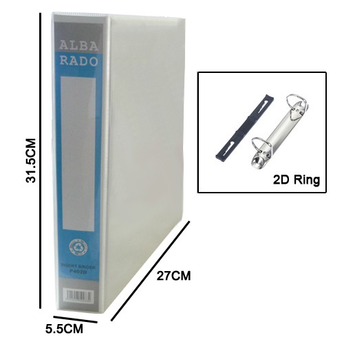 Alba rado 40mm PVC 2D White Ring File A4 Insert Binder P402D Fail Putih ...