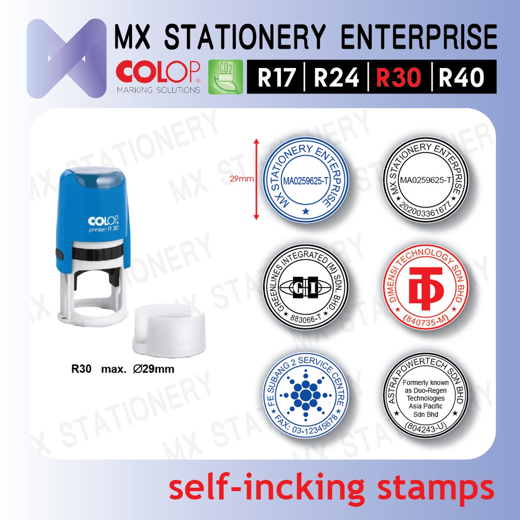 COLOP Stamp & Self-Inking & Chop Custom & Custom Made & Round & R17 R24 ...