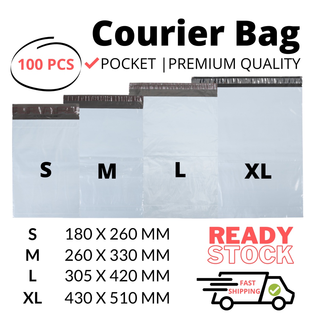 [100 PCS] Courier Bag With Pocket Parcel Bag Packaging Bag Parcel ...