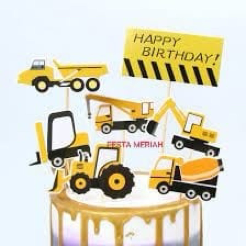 HEAVY TRANSPORTATION CAKE TOPPER / CAKE TOPPER HEAVY EQUIPMENT / HEAVY ...