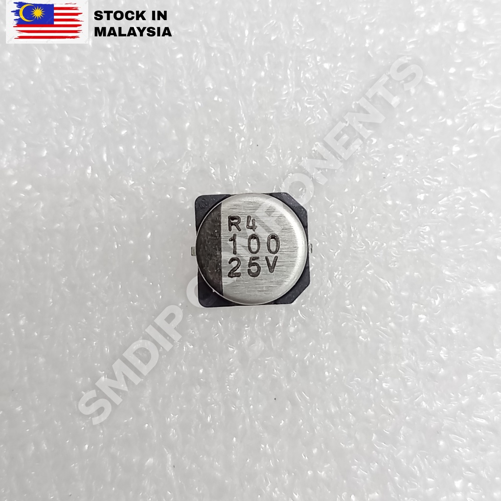 2PCS Nichicon, 100uF 25V 105°C, SMD Capacitor, 8mm x 5mm | Shopee Malaysia