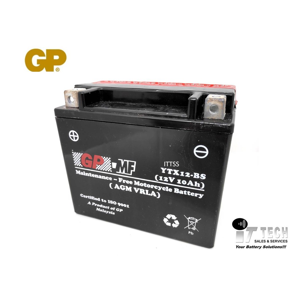 GP MOTO / MOTOR MOTOSIKAL BATTERY YTX12-BS FOR YAMAHA, SUZUKI , HONDA ...