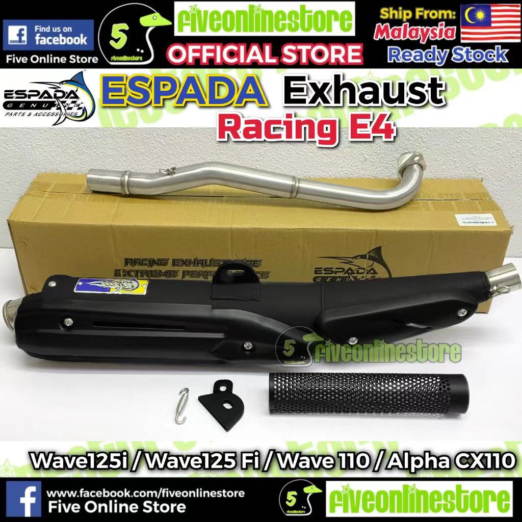 ESPADA Racing Exhaust Pipe E4 Series Ekzos Paip Maniful 25mm 28mm Wave125i Wave125 Fi EX5 110Fi ...