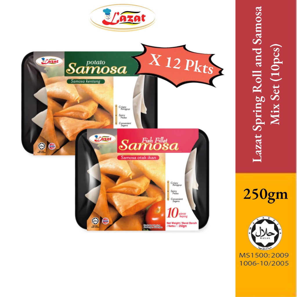 Lazat Samosa Mix & Match Frozen- S.Otak-Otak 6Pack + S.Potato 6Pack ...