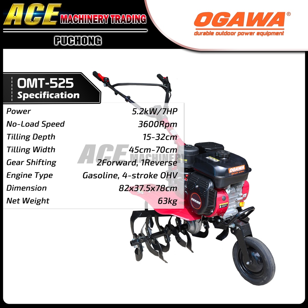 [ 100% Original ]OGAWA Mini Tiller OMT-525 / 7HP Heavy Duty Mini ...