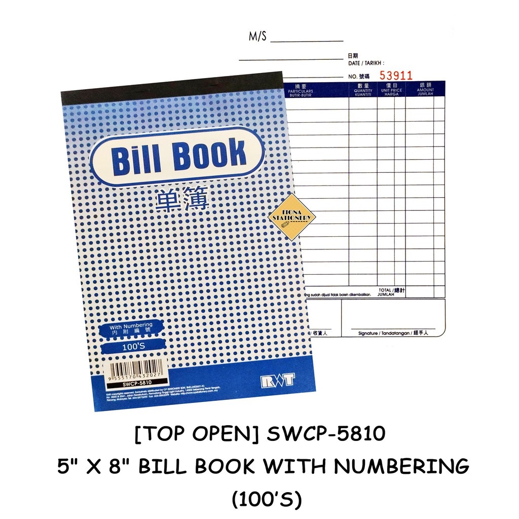 [Top Open] Buku bil / Bill Book with Numbering 100‘s | Shopee Malaysia