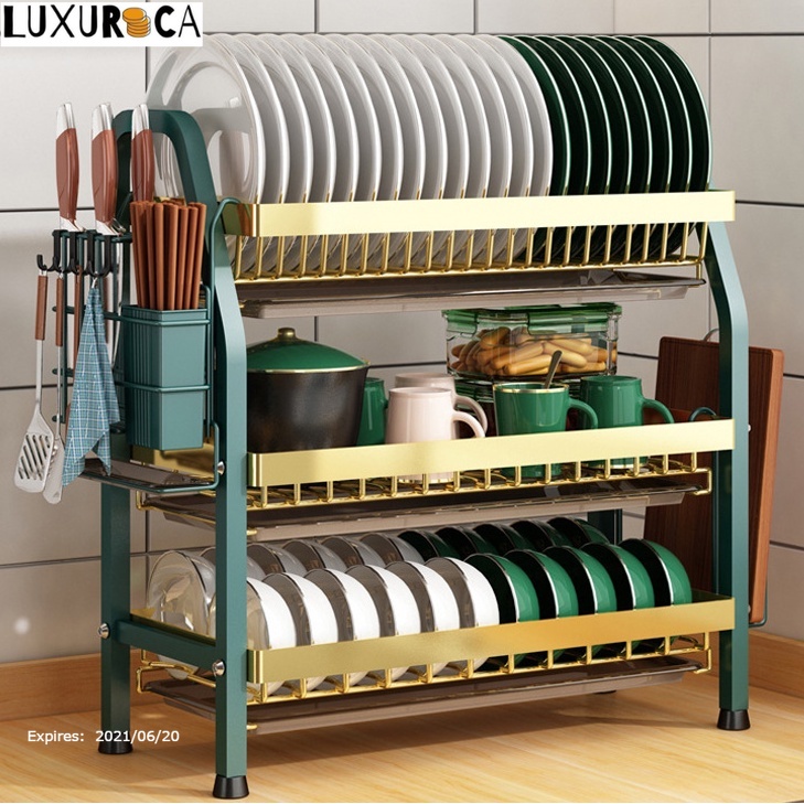 Rak Pinggan Stainless Steel Dish Rack Rak Dapur Kitchen Dish Drainer ...