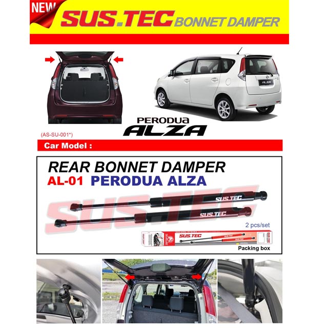 SUSTEC Perodua Alza 2009 - 2021 Rear Boot Absorber / Rear Bonnet Damper ...