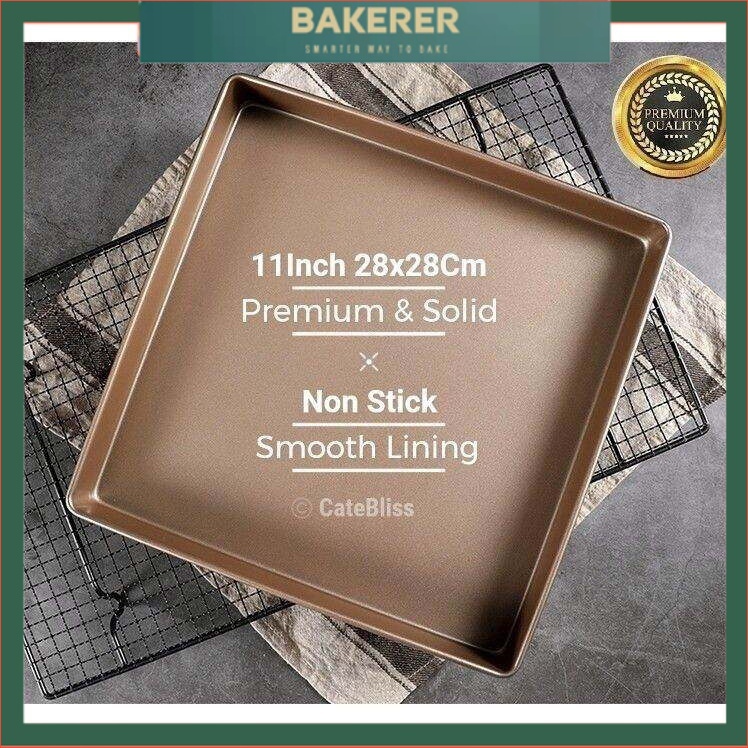 Best Quality 28cm 11inch Premium solid Gold Non Stick Baking Tray cake ...
