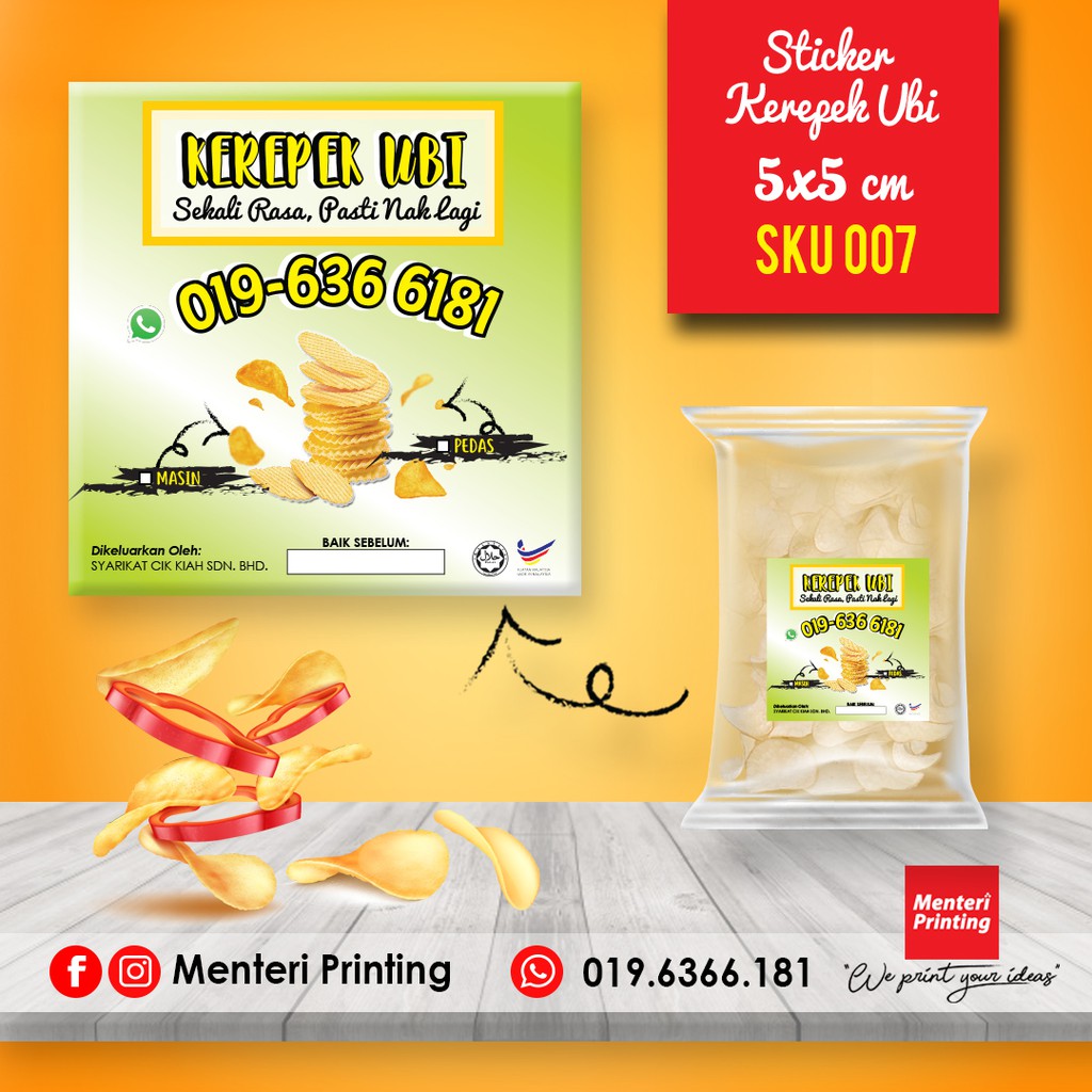 🔥LAKU KERAS!![READY STOCK] STICKER PRODUK KEREPEK UBI 80PCS 🔥 | Shopee Malaysia
