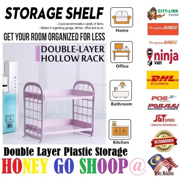 In Stock [SPACE SAVING] Plastic Holder Organizer Shelf 2 Tier ...