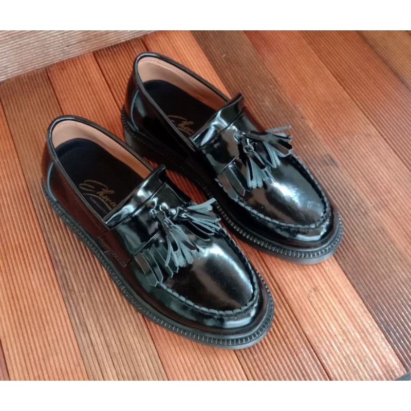 HITAM Adrian Tessel Shoes Genuine Leather Black Type lack-ehwan ...