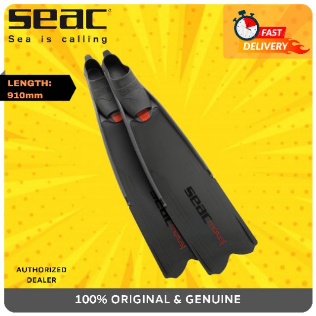 SEAC SUB MOTUS BLACK FINS SPEARFISHING FREE DIVING FULL FOOT | Shopee ...