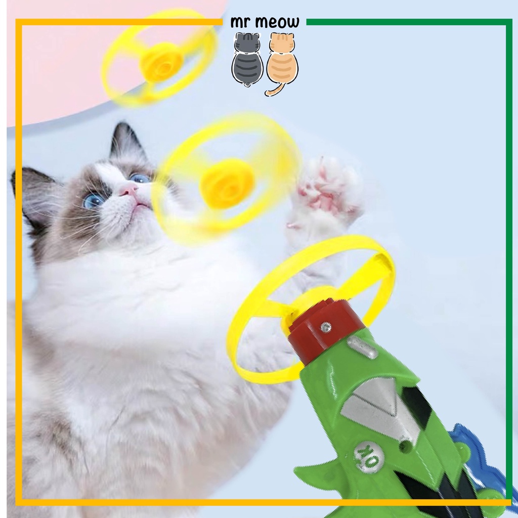 Mr Meow Flywheel Cat Toy Dog Toy Gun Boomerang Automatic Launcher ...